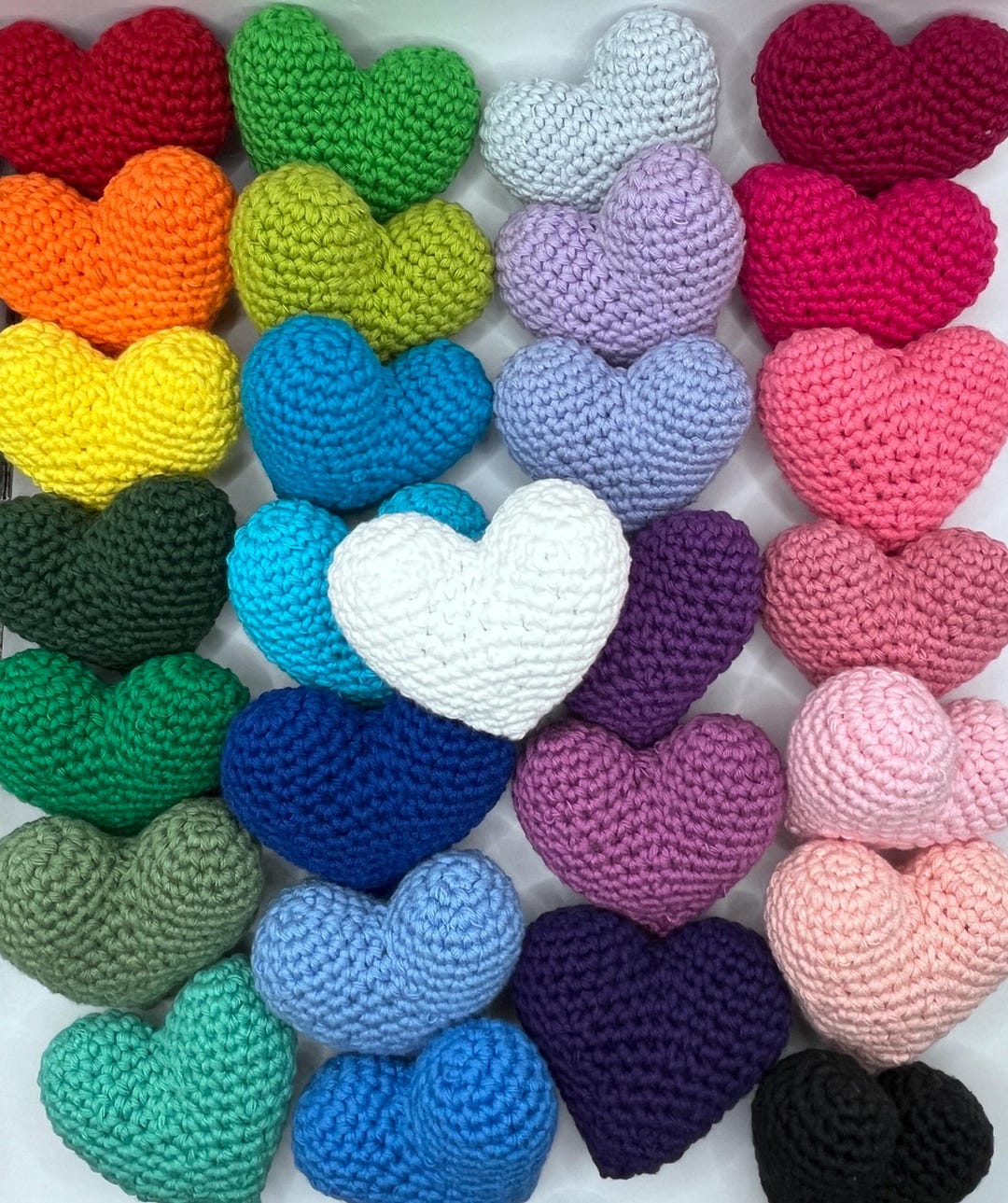 Crochet Stuffed Hearts: Handmade Cotton Plush, Photo Prop Decor ...