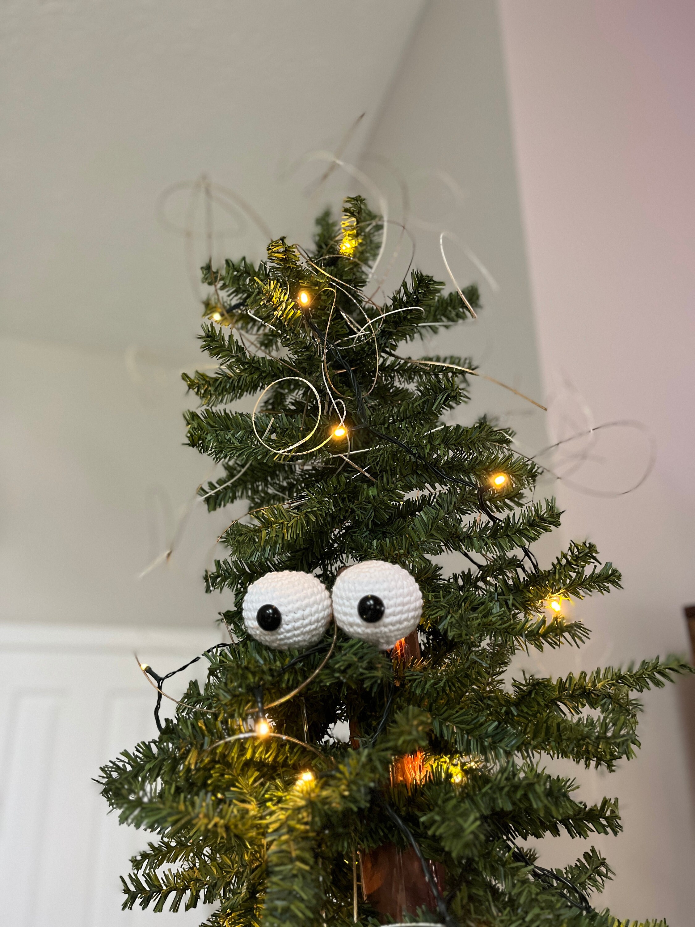 Funny Christmas Tree Ornament: Hand Crocheted Cotton Eyeballs - Etsy