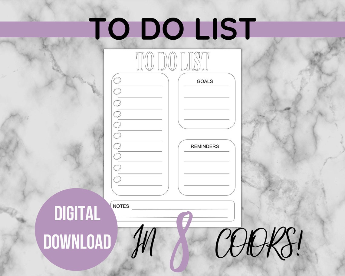 Printable to Do List, Daily to Do PDF Planner Checklist, A3 Size, A4 ...