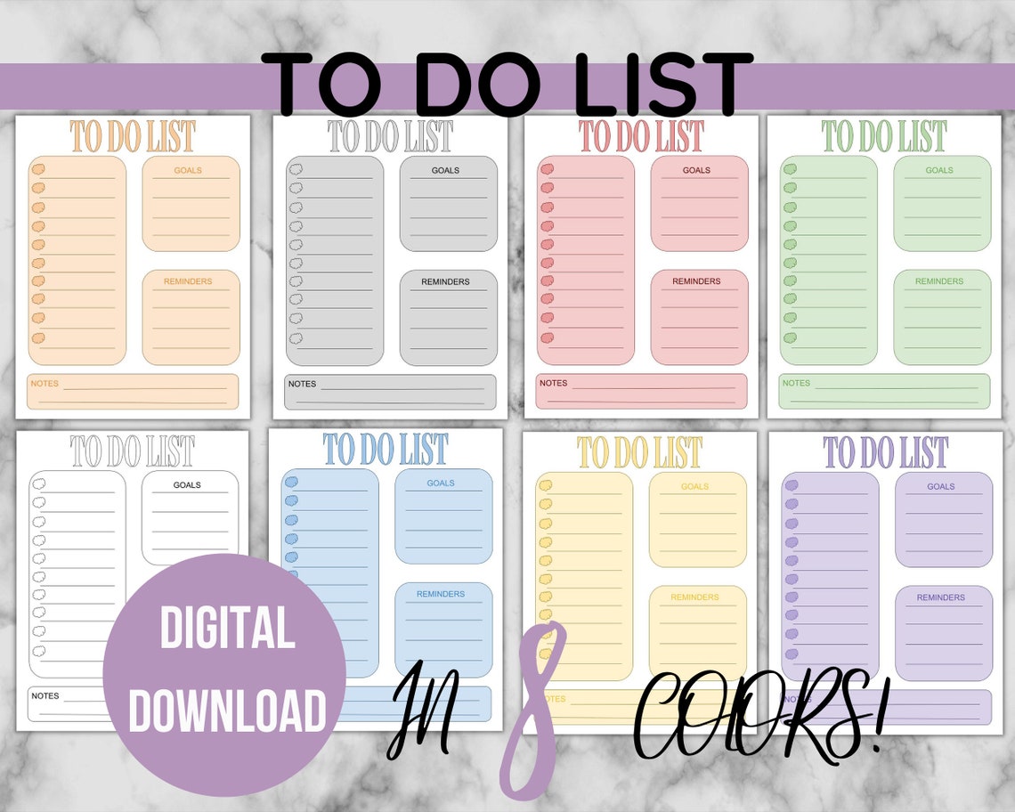 Printable to Do List, Daily to Do PDF Planner Checklist, A3 Size, A4 ...