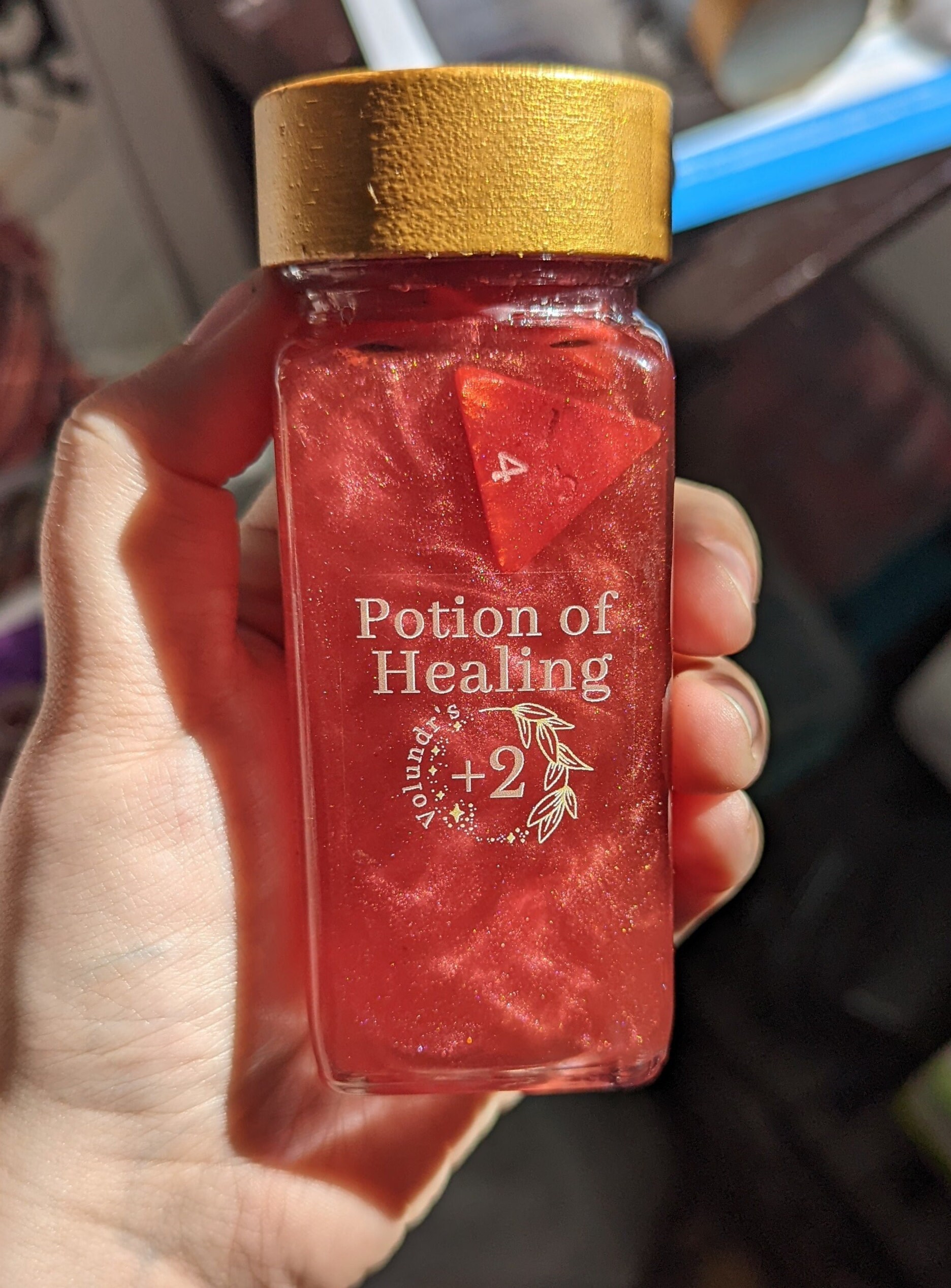 Potion of Healing 2d4 D&D Floating Dice - Etsy