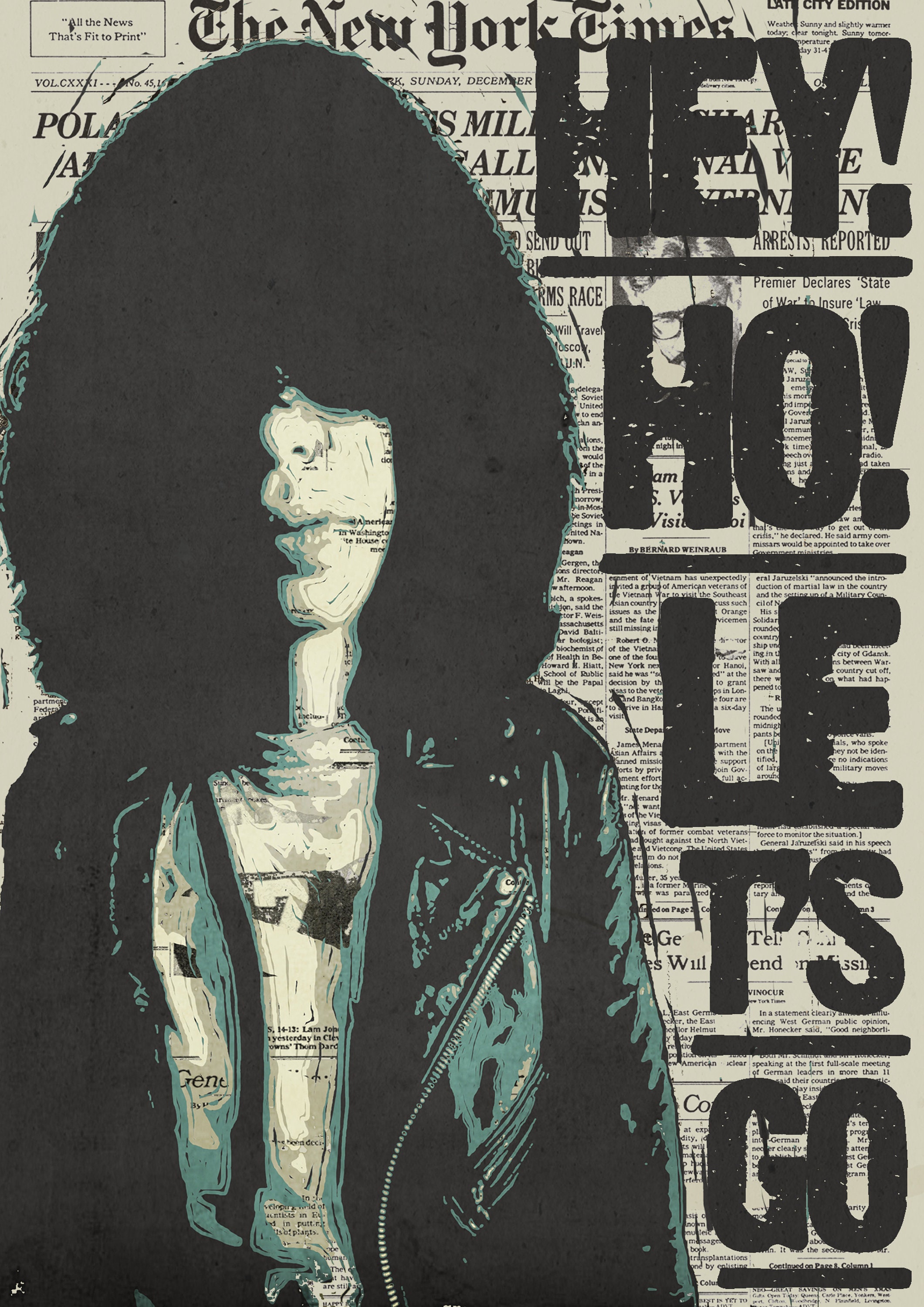Joey Ramone Portrait the Ramones Poster Wall Art Home Decor ...