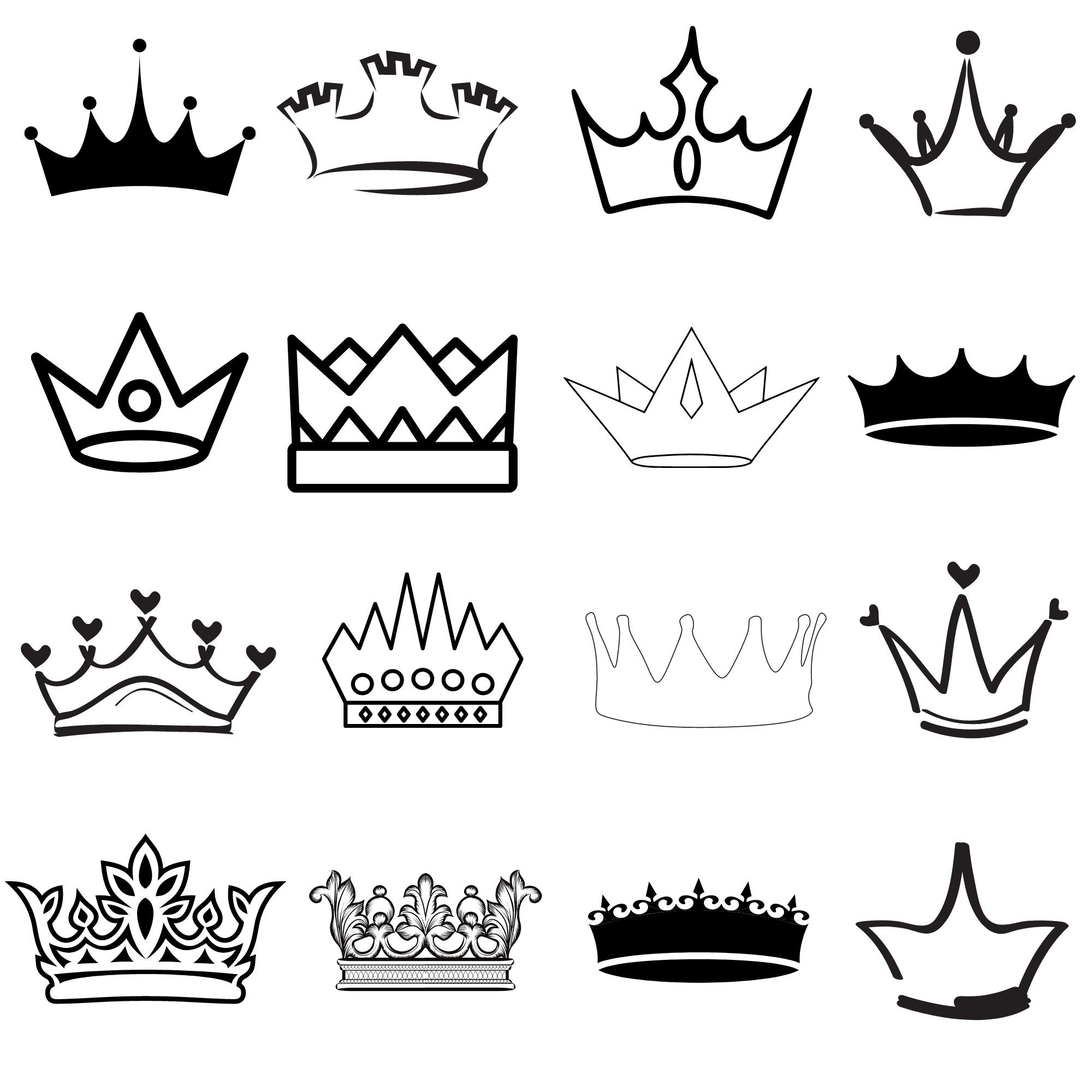 100 CROWN SVG BUNDLE King Crown Svg Cut File Princess Tiara - Etsy