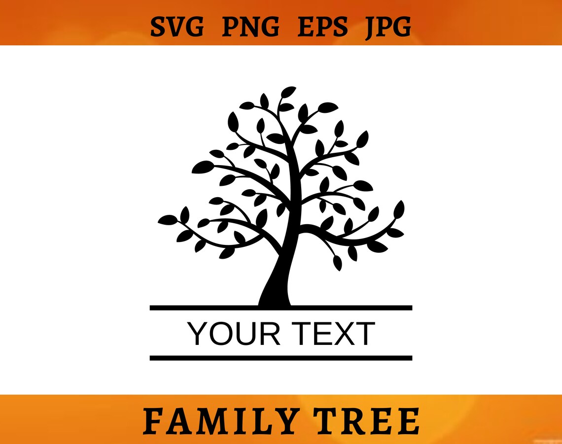 FAMILY TREE SVG Tree of Life Cricut Tree Split Monogram Svg - Etsy