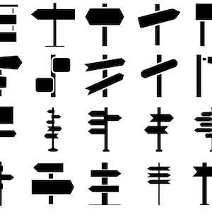 60 SIGNPOST SVG BUNDLE Wooden Arrow Cricut Road Sign Cut Files Road ...