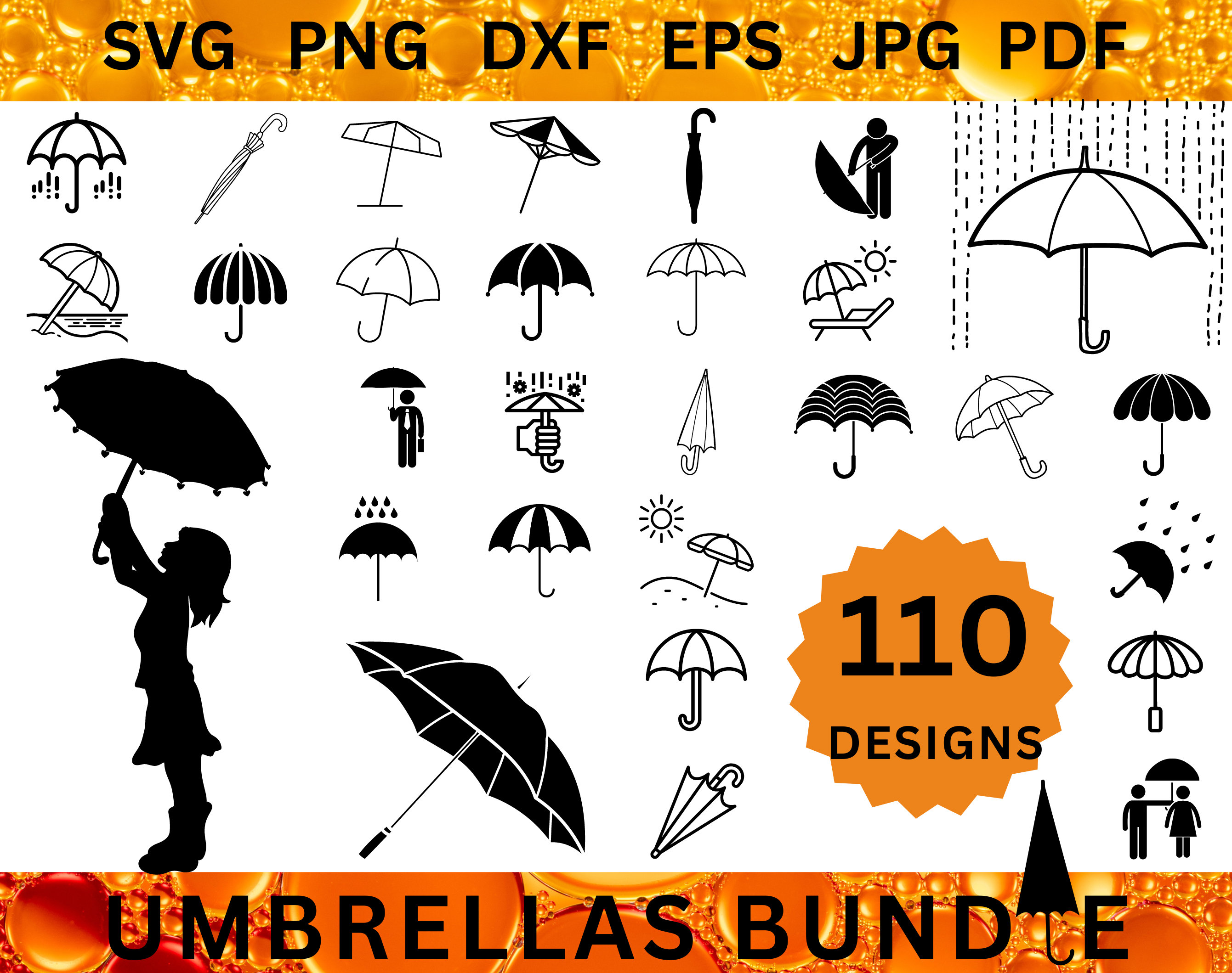 110 UMBRELLA Svg BUNDLE Protection CRICUT Rainy Weather Cut - Etsy