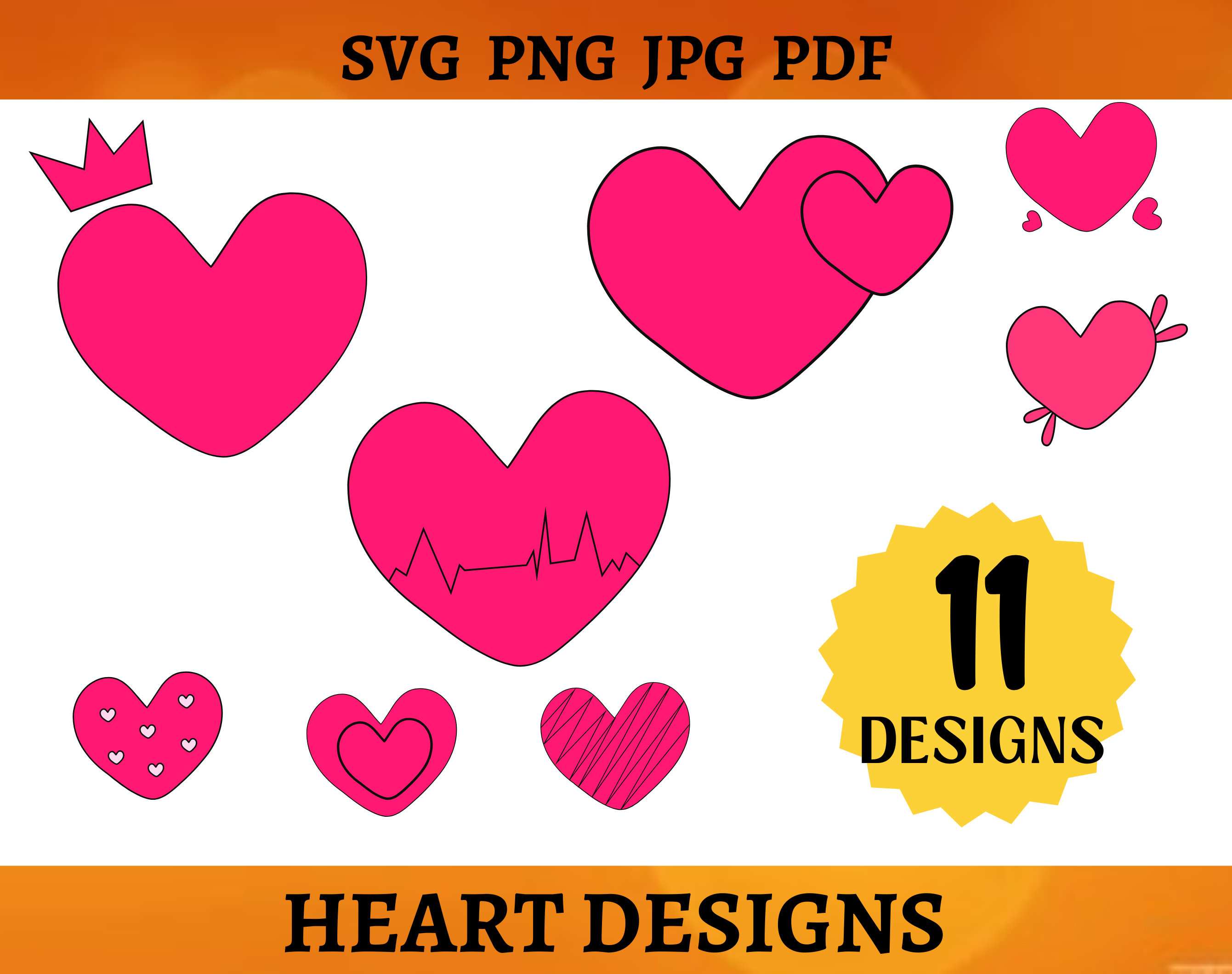 HEART SVG BUNDLE Heart Art Svg Love Design Png Valentine’s Day Gift Svg ...