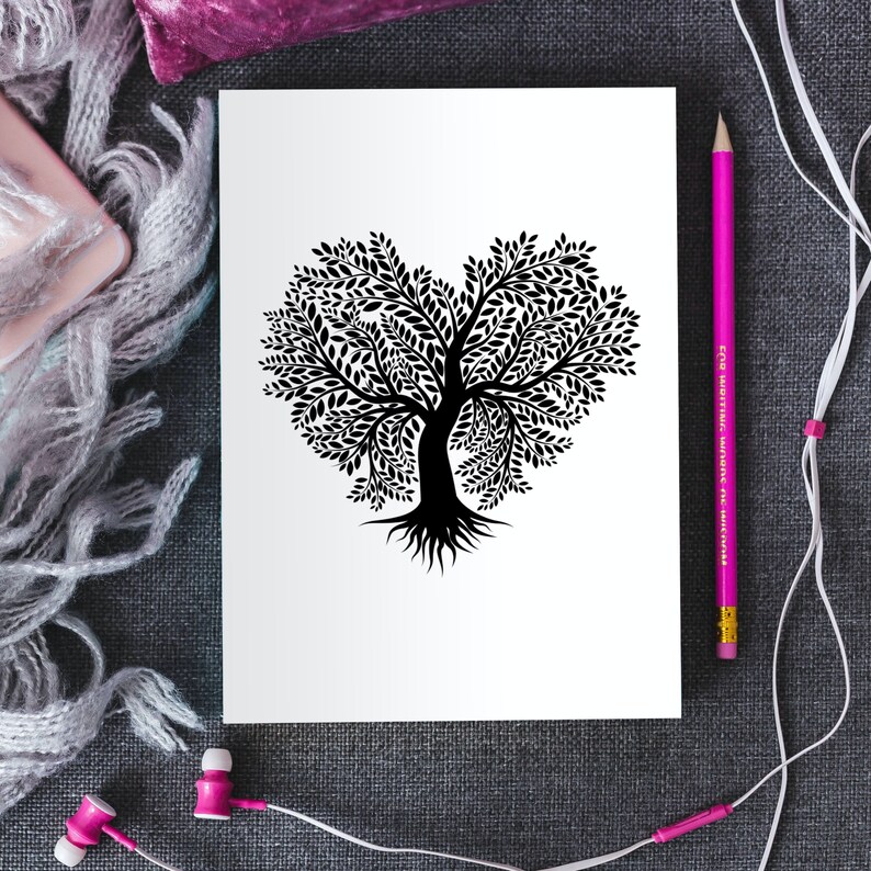 Family Tree Heart SVG Tree of Life CRICUT Tree Roots Monogram - Etsy