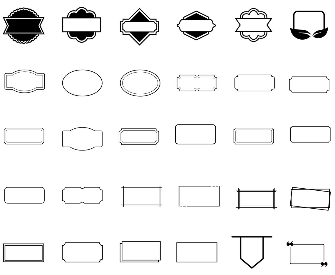 110 TEXT BOX Svg Label CRICUT Tag Clipart Shapes Svg Frames Png Label ...
