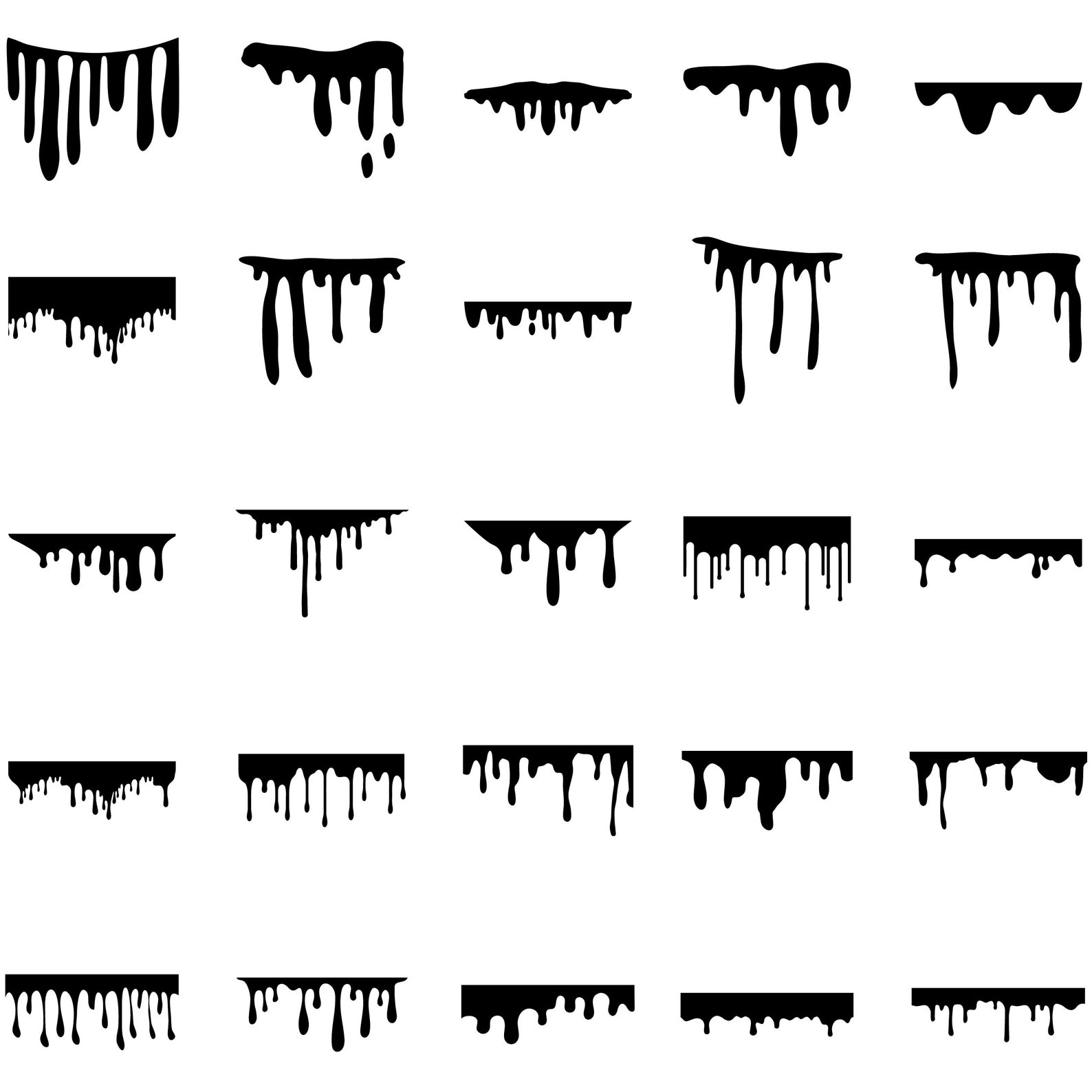200 DRIPPING BORDERS SVG Bundle Melting Cricut Dripping Paint Cut Files ...