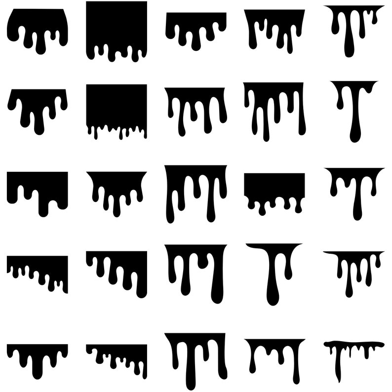 200 DRIPPING BORDERS SVG Bundle Melting Cricut Dripping Paint - Etsy