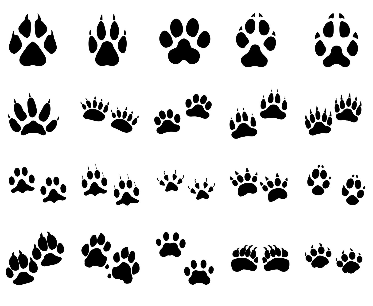60 ANIMAL FOOTPRINTS Svg Bundle Footstep Svg Animal Paw CRICUT - Etsy