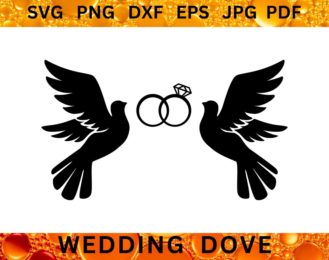 DOVES SVG File Love CRICUT Dove Silhouette Wedding Dove Clipart Pigeon ...