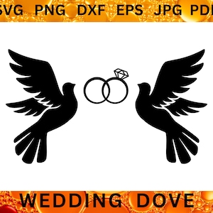 DOVES SVG File Love CRICUT Dove Silhouette Wedding Dove Clipart Pigeon ...