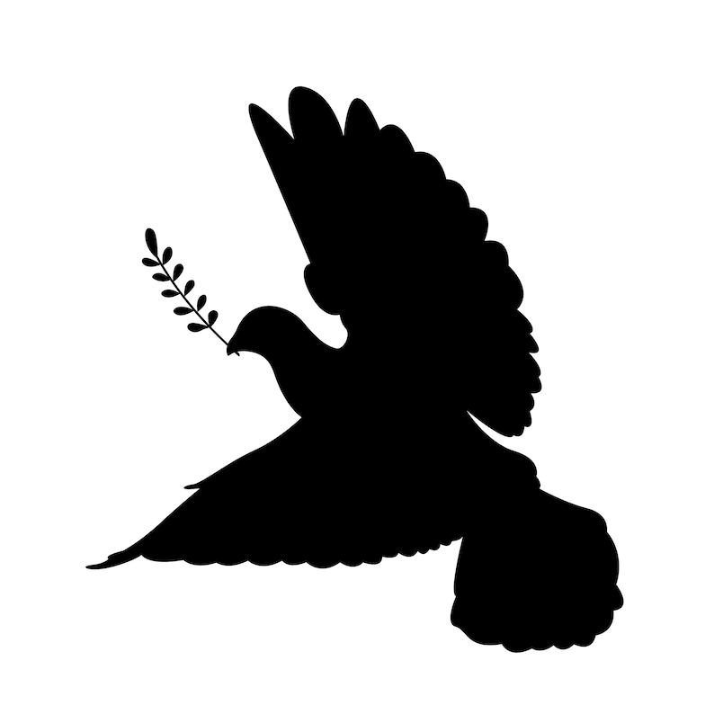 5 DOVES SVG File Peace CRICUT Dove Silhouette Olive Branch - Etsy