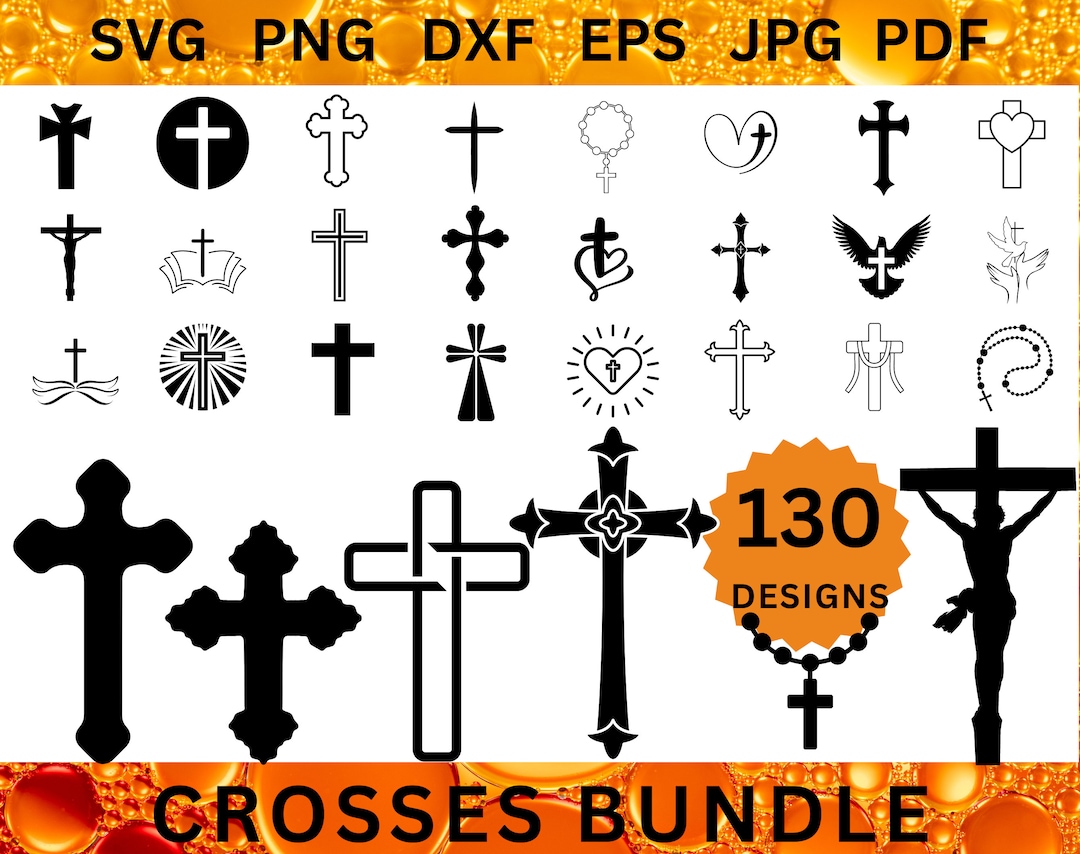 130 CROSS Svg BUNDLE Jesus Cross CRICUT Christian Cross Cut File ...