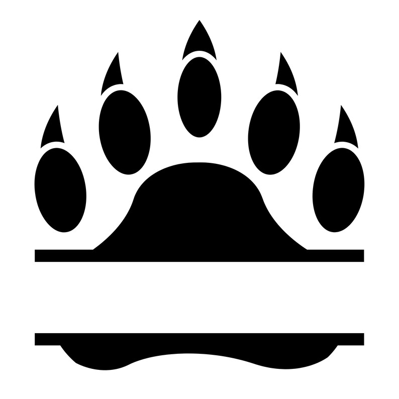 3 BEAR FOOTPRINTS SVG Monster Claw Cricut Bear Paw Frame Svg - Etsy