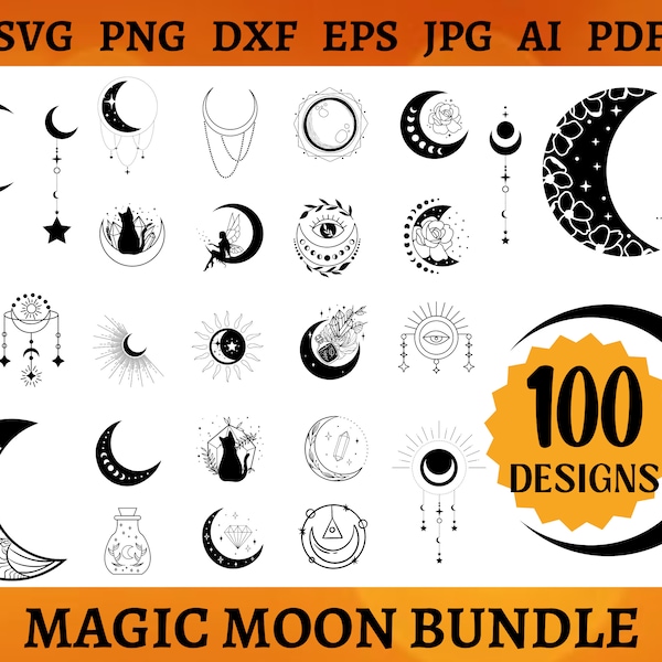Mystical Moon Svg - Etsy