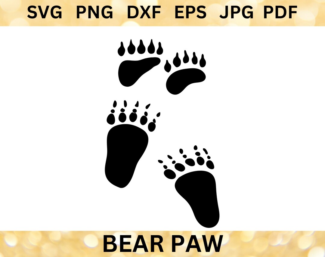 BEAR FOOTSTEPS SVG Monster Claw Cricut Bear Tracks Png Wildlife Cut ...