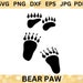 BEAR FOOTSTEPS SVG Monster Claw Cricut Bear Tracks Png Wildlife Cut ...
