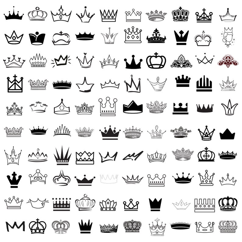 100 CROWN SVG BUNDLE King Crown Svg Cut File Princess Tiara - Etsy Canada