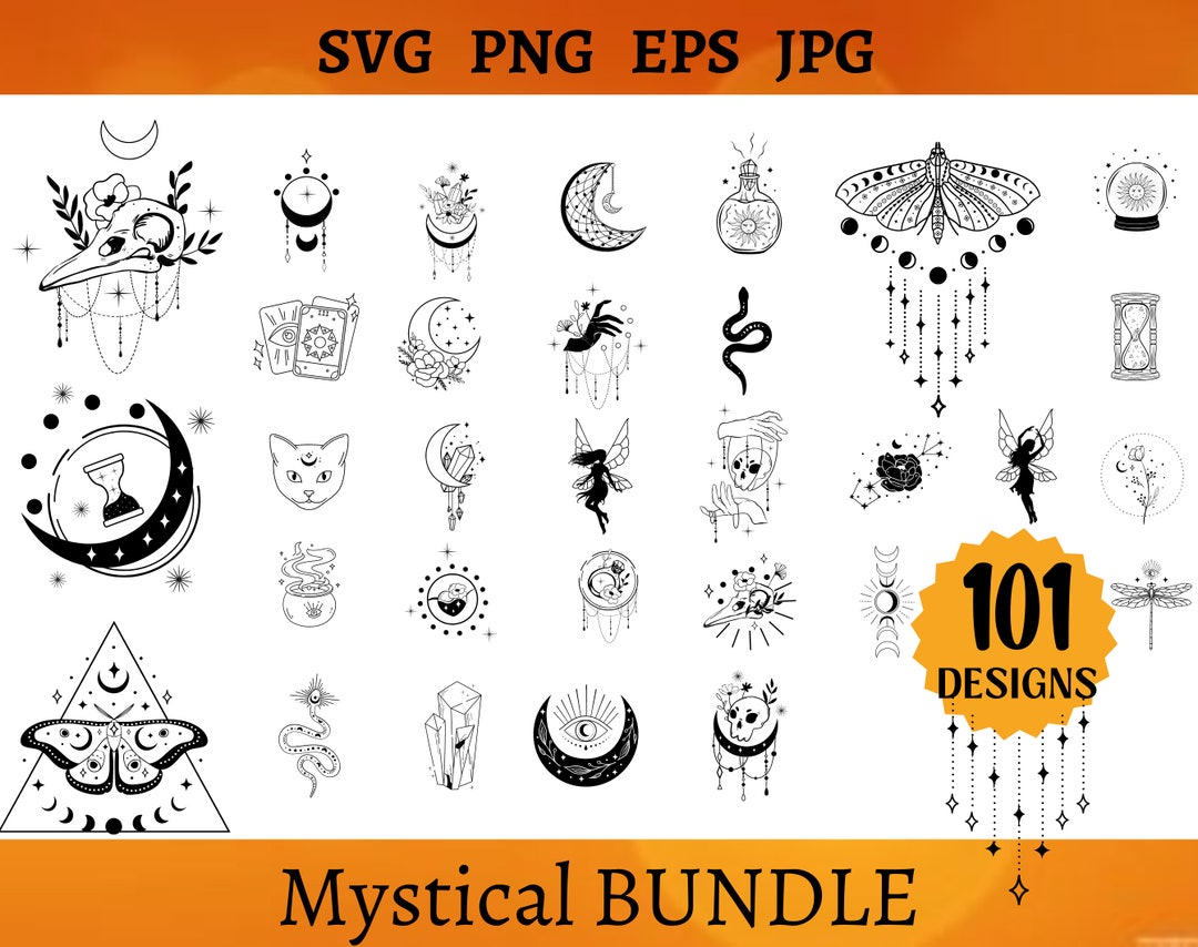 101 MYSTICAL SVG BUNDLE Mystic Moon Cricut Celestial Svg File Spiritual ...