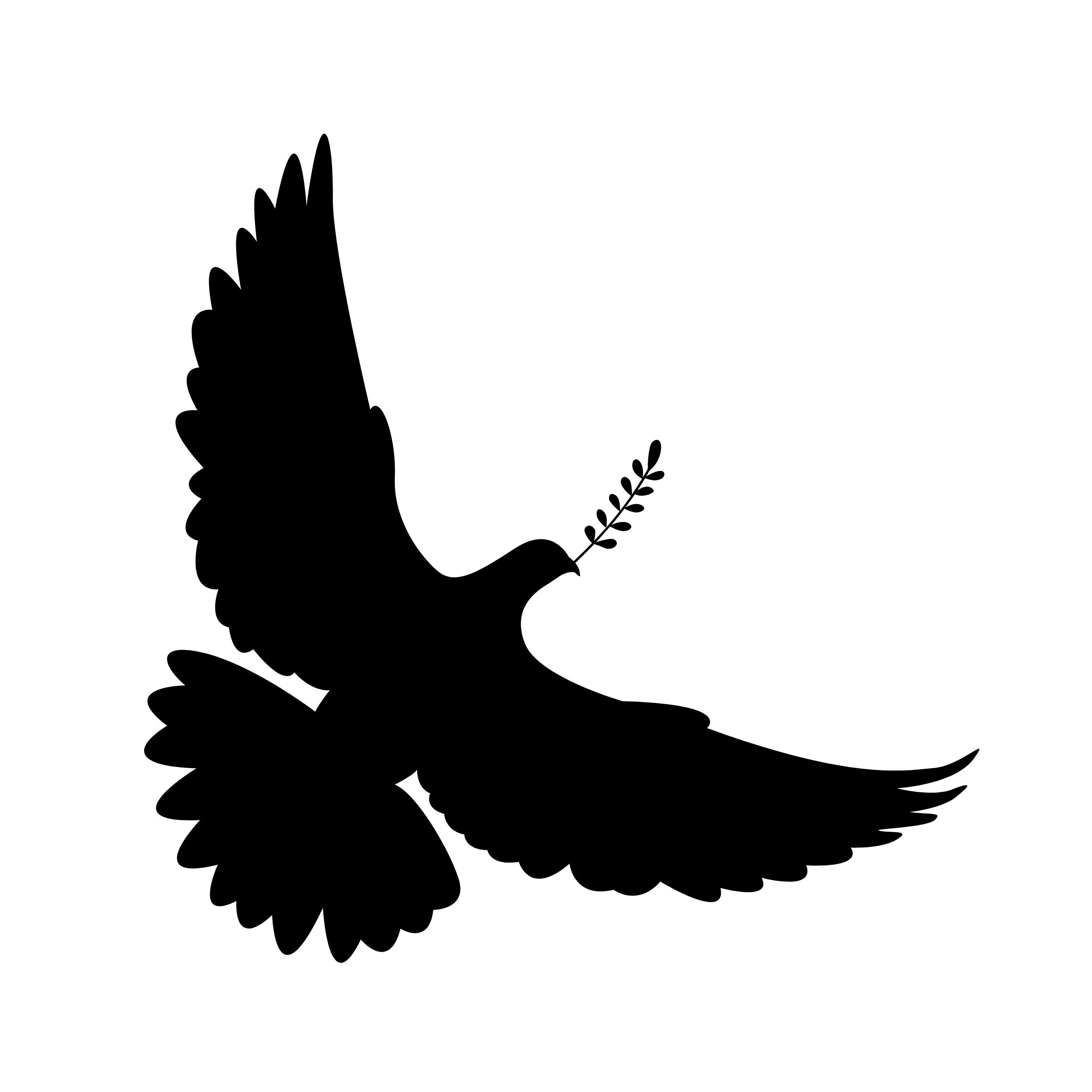 5 DOVES SVG File Peace CRICUT Dove Silhouette Olive Branch Clipart ...