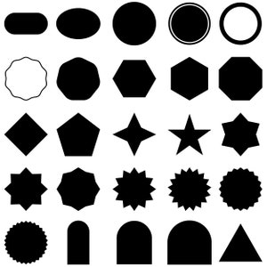 55 GEOMETRIC SHAPES Svg Basic Shape CRICUT Banner Svg Star Arrow Heart ...