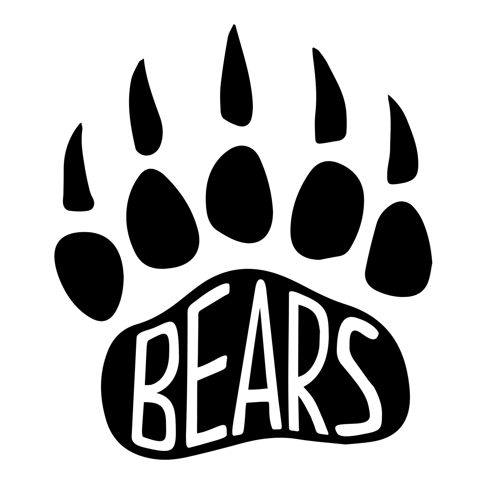 30 BEAR FOOTPRINTS SVG Bundle Monster Claw Cricut Bear Scratch Png ...