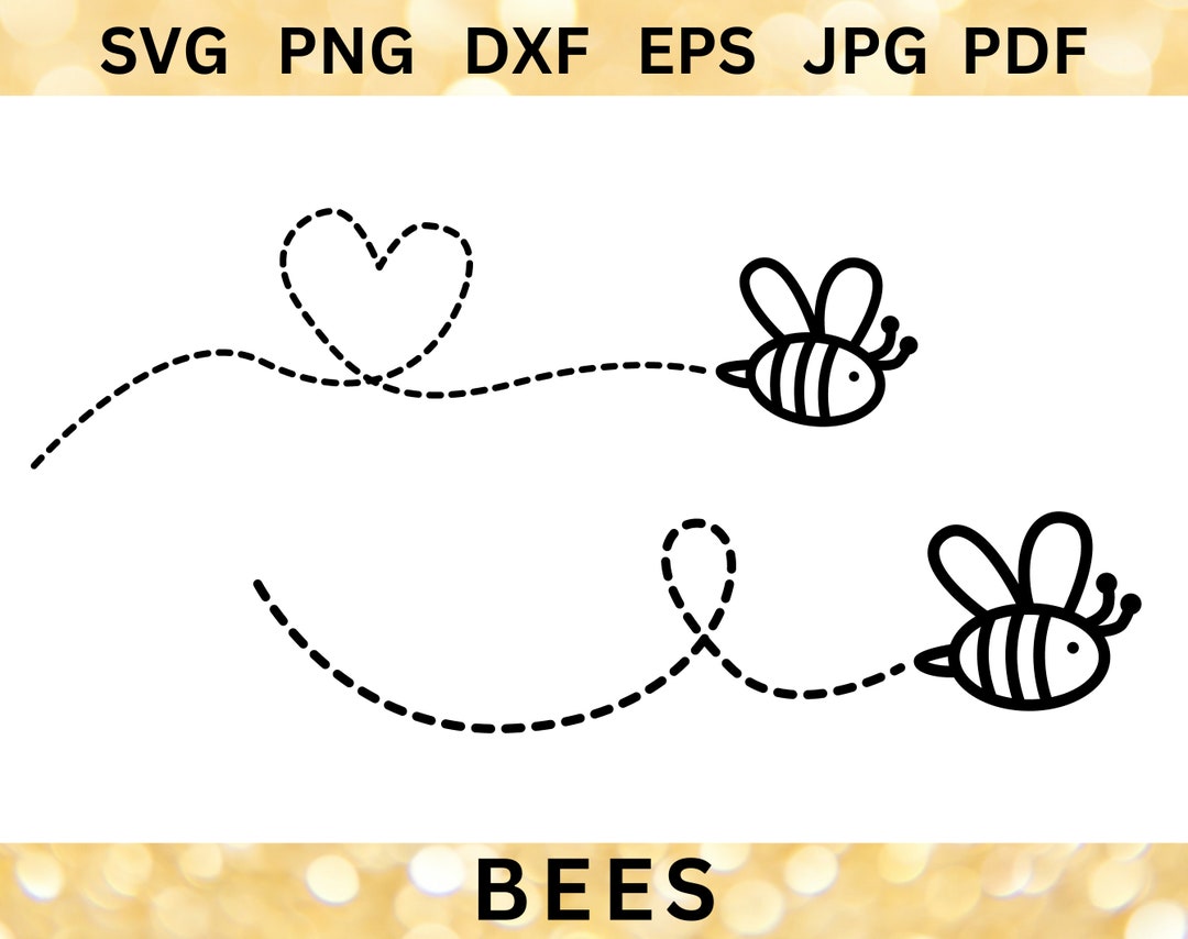 FLYING BEES Svg File Honey Bee CRICUT Bee Path Cut Files Flying Bee ...