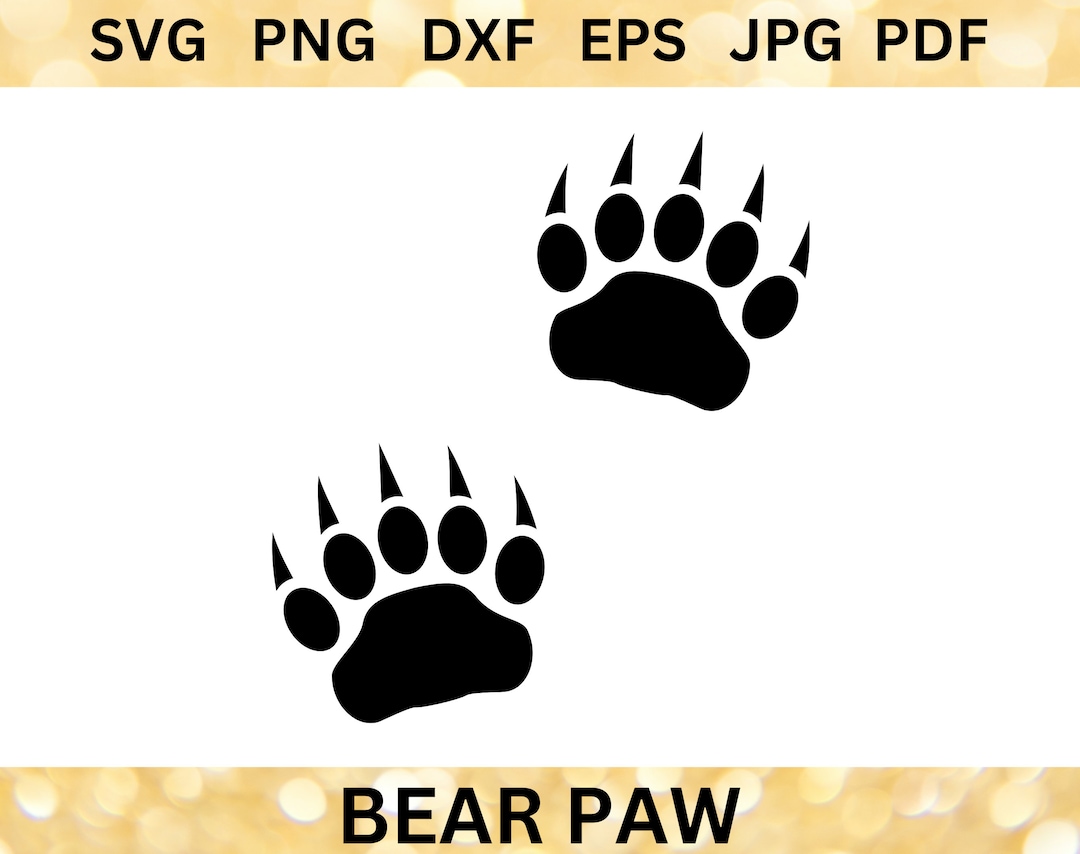 BEAR FOOTPRINTS SVG Monster Claw Cricut Bear Tracks Png Wildlife Cut ...