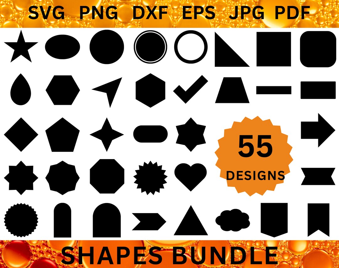 55 GEOMETRIC SHAPES Svg Basic Shape CRICUT Banner Svg Star Arrow Heart Shapes Svg Frame Borders ...