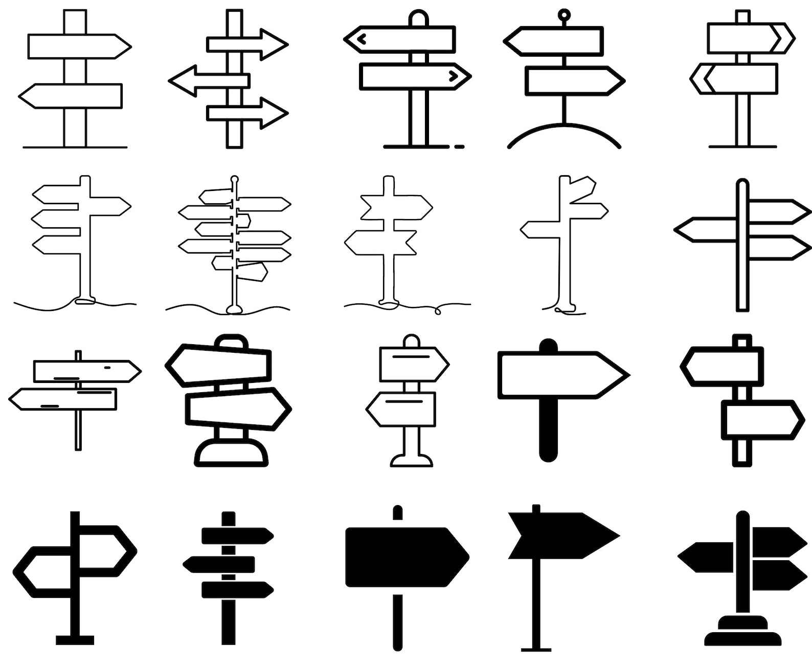 60 SIGNPOST SVG BUNDLE Wooden Arrow Cricut Road Sign Cut Files Road ...