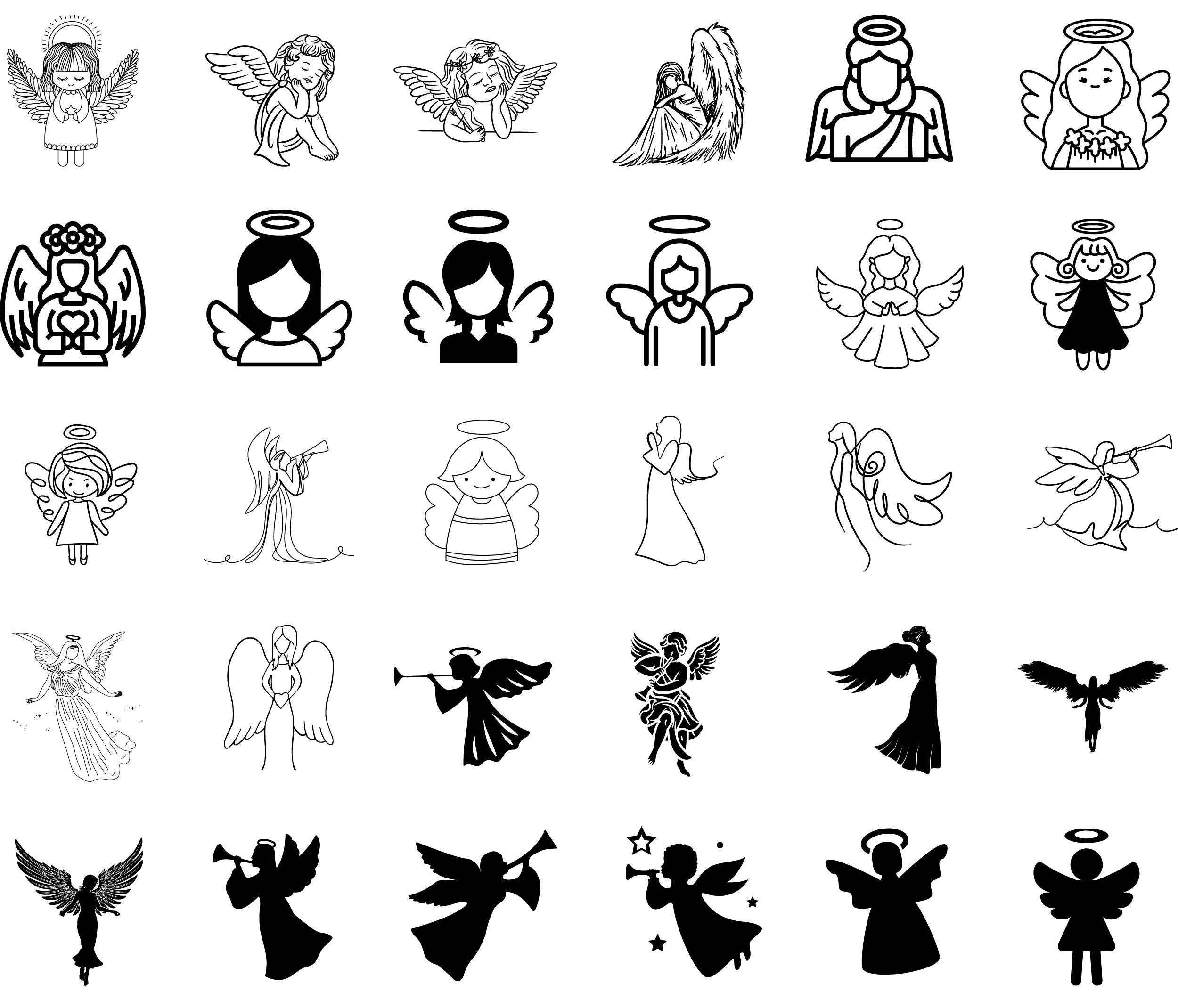 105 ANGEL SVG Bundle Cupid CRICUT Angel Wings Png Heaven - Etsy