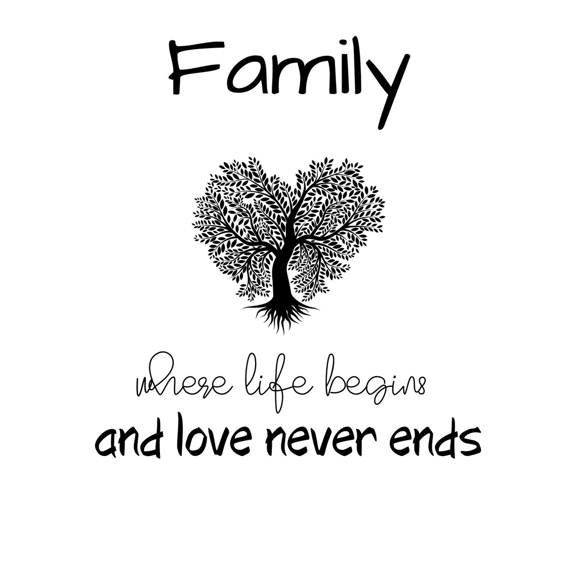Family Tree Heart SVG Tree of Life CRICUT Tree Roots Monogram - Etsy