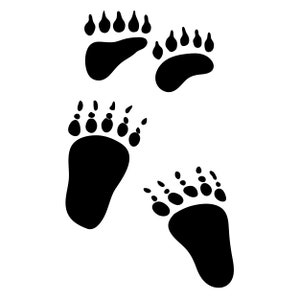 BEAR FOOTSTEPS SVG Monster Claw Cricut Bear Tracks Png Wildlife Cut ...