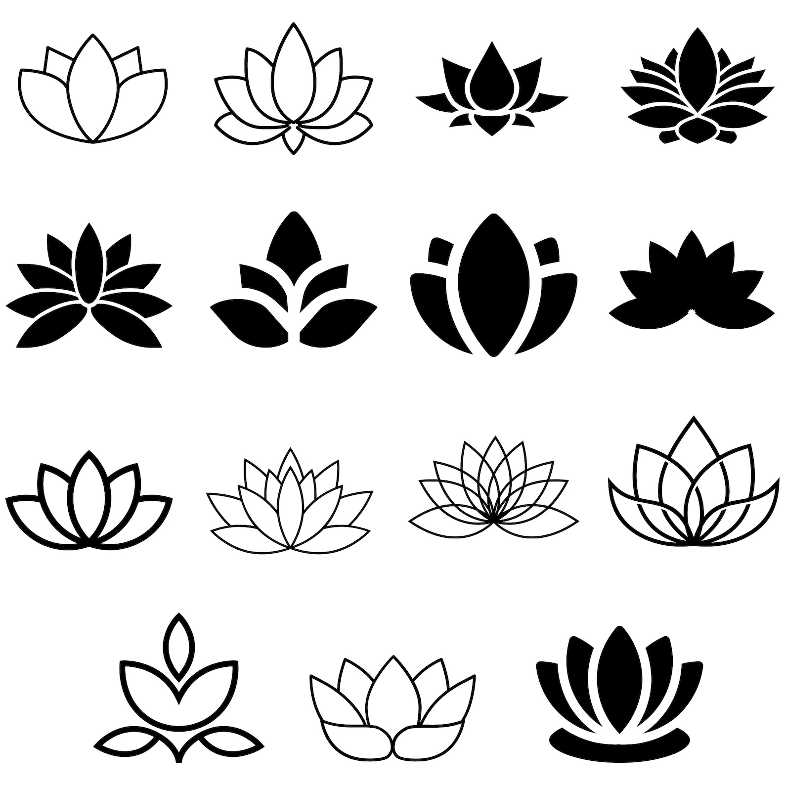 115 LOTUS SVG Bundle Lotus Flower CRICUT Namaste Cut Files Yoga ...