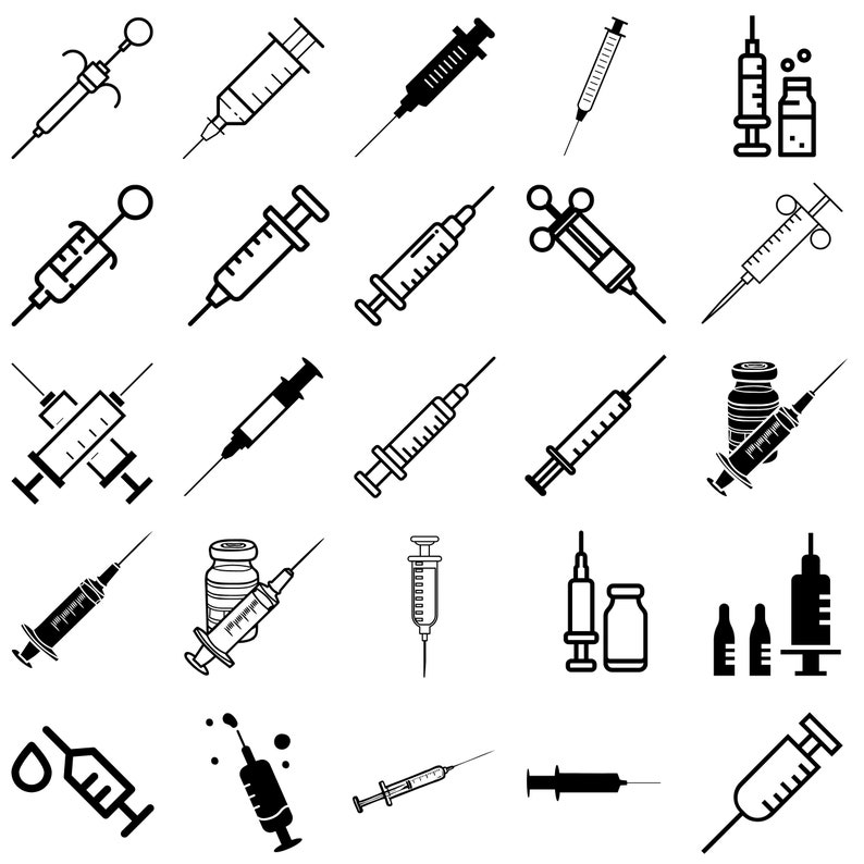 50 SYRINGE SVG Bundle Needle CRICUT Equipment Cut File Syringe Svg ...