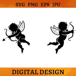 CUPID SVG Angel CRICUT Angel Wings Png Heaven Vector Art Valentine's ...