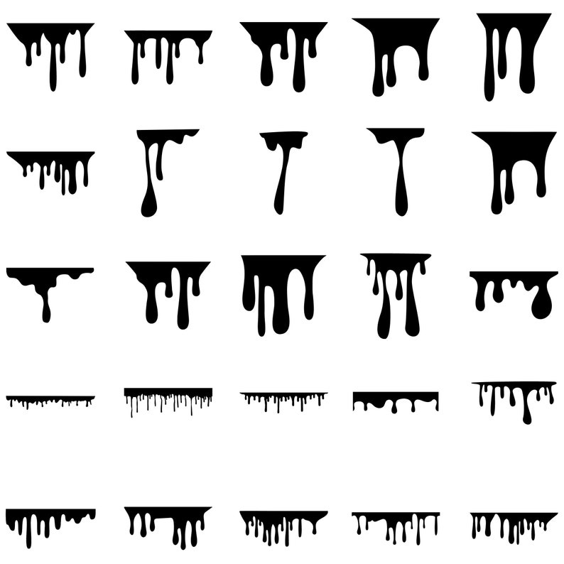 200 DRIPPING BORDERS SVG Bundle Melting Cricut Dripping Paint Cut Files ...