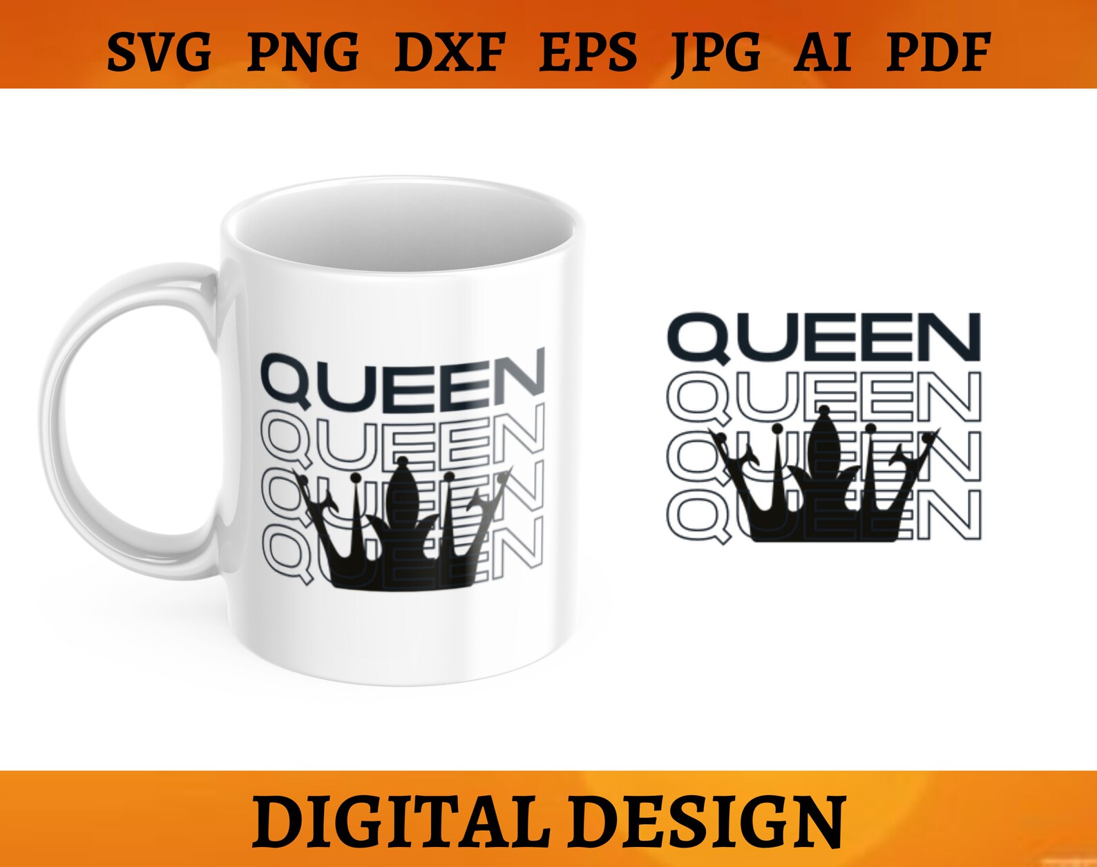 Digital Art QUEEN SVG Royal Crown SVG Queen Crown Png Transparent ...