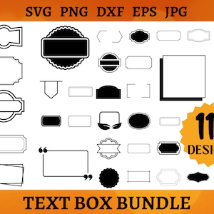 110 TEXT BOX Svg Label CRICUT Tag Clipart Shapes Svg Frames Png Label ...