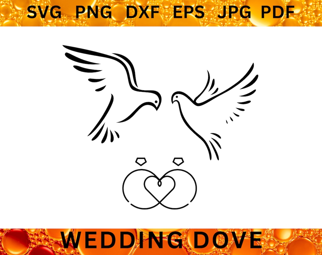 DOVES SVG File Love CRICUT Wedding Dove Silhouette Dove Clipart Pigeon ...