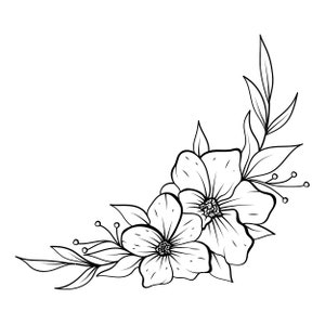 45 Flower Arrangement Svg File Bundle Flowers Border Cut Files Wedding