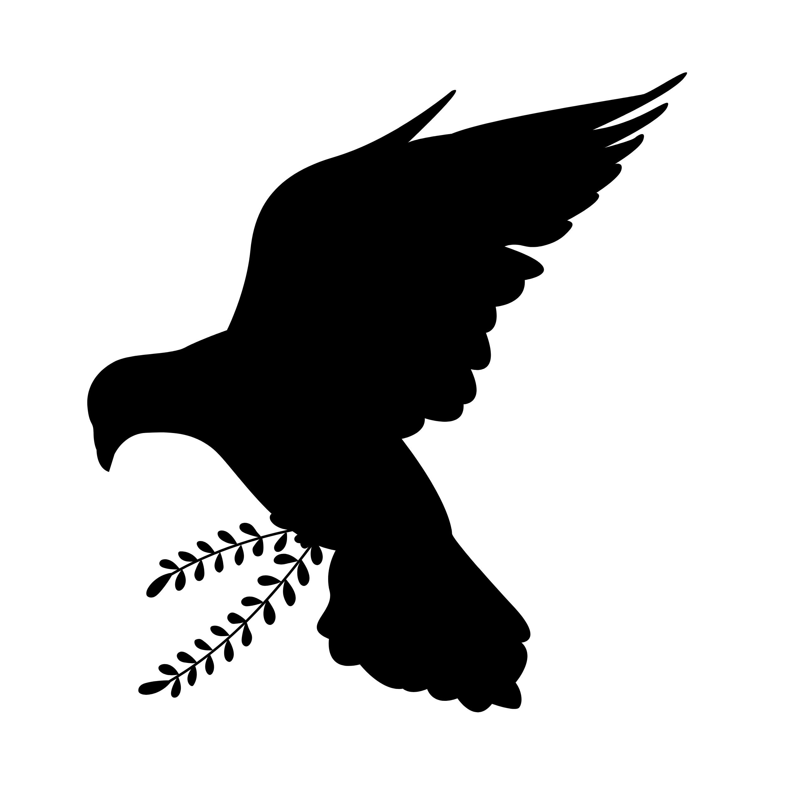 5 DOVES SVG File Peace CRICUT Dove Silhouette Olive Branch Clipart ...