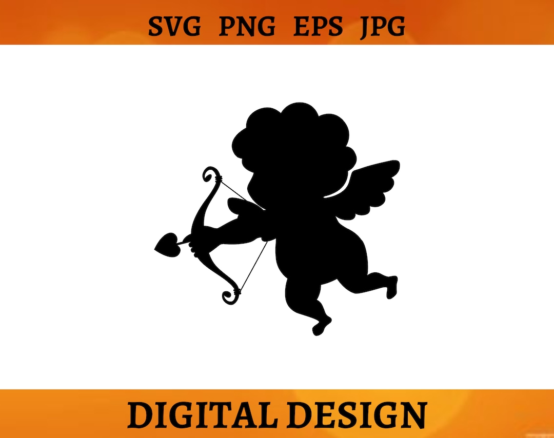 CUPID SVG Angel CRICUT Angel Wings Png Heaven Vector Art Valentine's ...