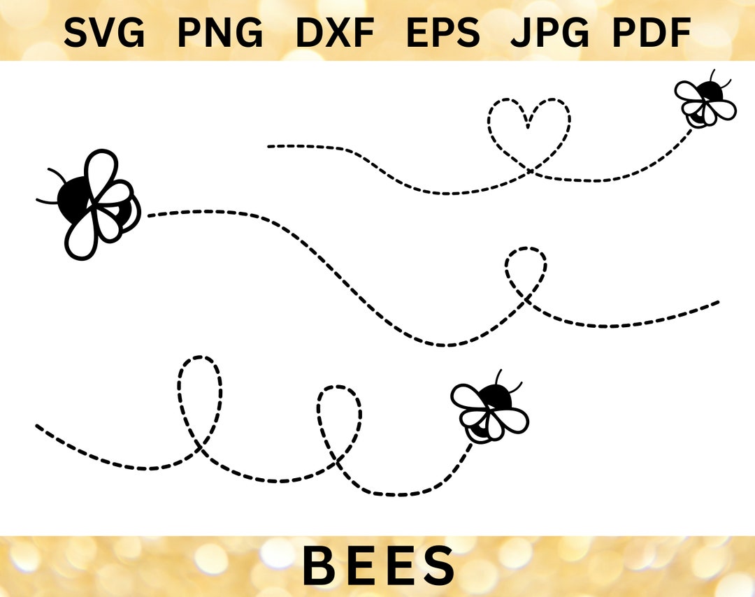 FLYING BEES Svg File Honey Bee CRICUT Bee Path Cut Files Flying Bee ...