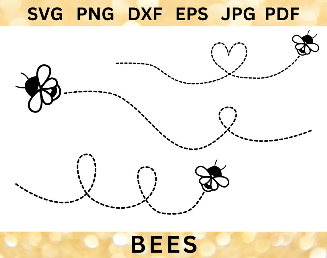 FLYING BEES Svg File Honey Bee CRICUT Bee Path Cut Files - Etsy