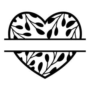 FLOWER HEART Svg Floral Frame Png Botanical Heart Border Monogram ...