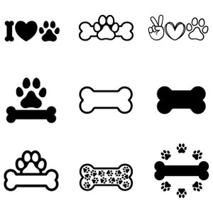 36 DOG PAW Print SVG Bundle Pet Paw Cricut Puppy Paw Cut File Animal ...